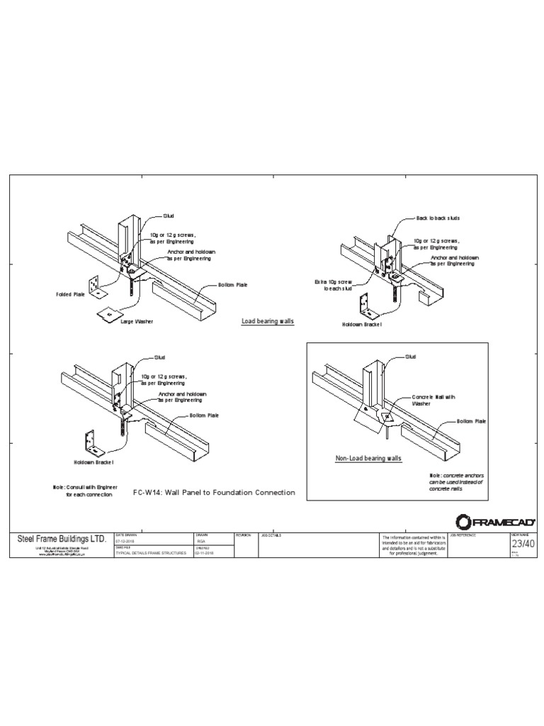 Detail-LGS Wall To Concrete Fixing | Download Free PDF | Framing (Construction) | Components