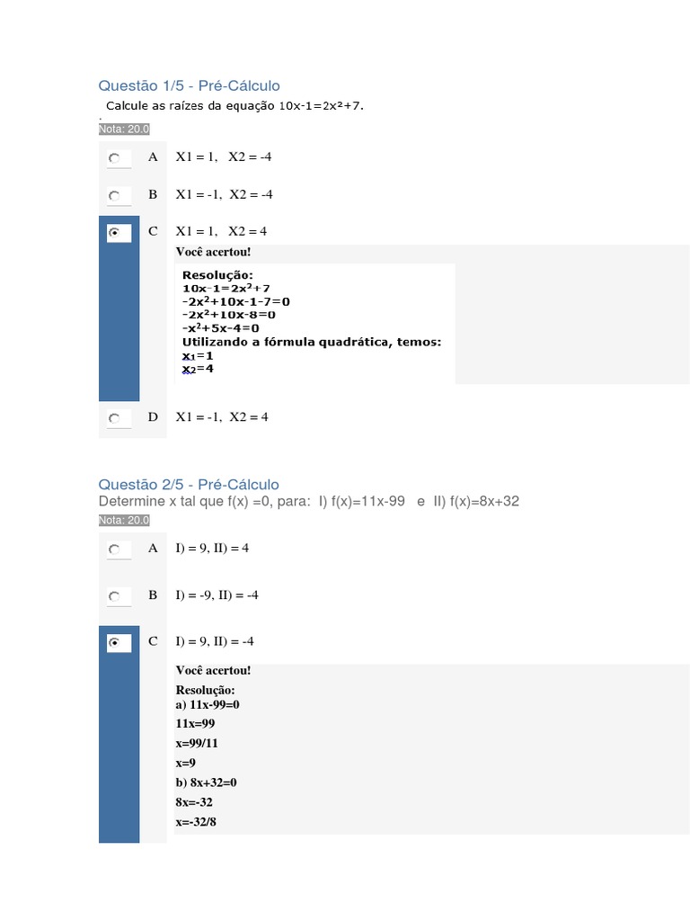 Apol 2 Pre Calculo - Uninter | PDF Apol 2 Pre Calculo - Uninter | PDF
