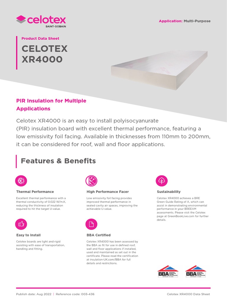 Roof-Celotex Pds xr4000 | PDF | Building Insulation | Building Engineering