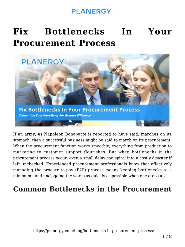 Bottlenecks in Procurement Process | Download Free PDF | Procurement ... Bottlenecks in Procurement Process | Download Free PDF | Procurement ...