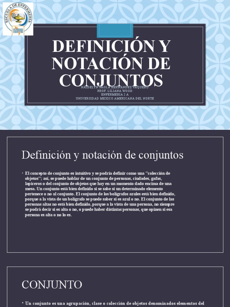 Definición y notación de conjuntos | PDF