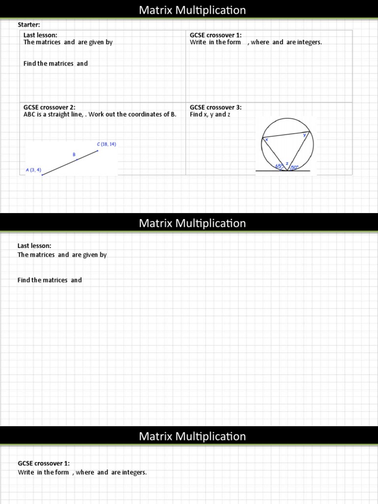 Matrix Multiplication | PDF | Matrix (Mathematics) | Multiplication
