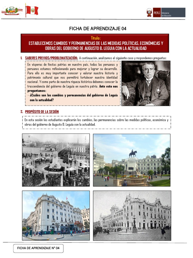 4 Ficha de Aprendizaje CCSS 5° Grado | PDF | Perú | Participación pública