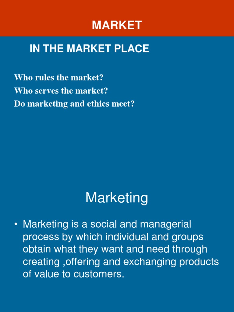 Market: in The Market Place | PDF | Sales | Marketing