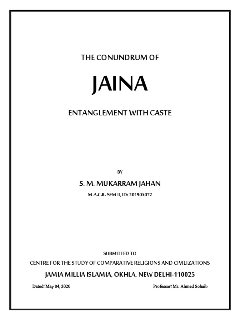 The Conundrum of Jaina Entaglement With | PDF | Caste | Asceticism