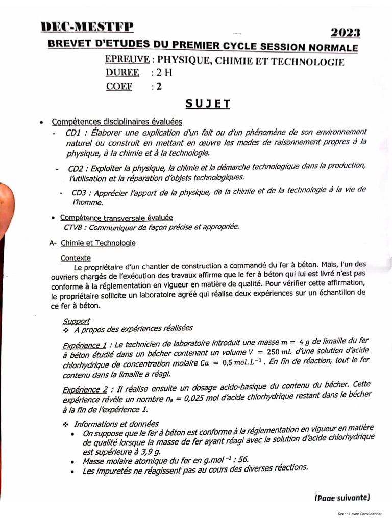 BEPC 2023 Session Normal | PDF