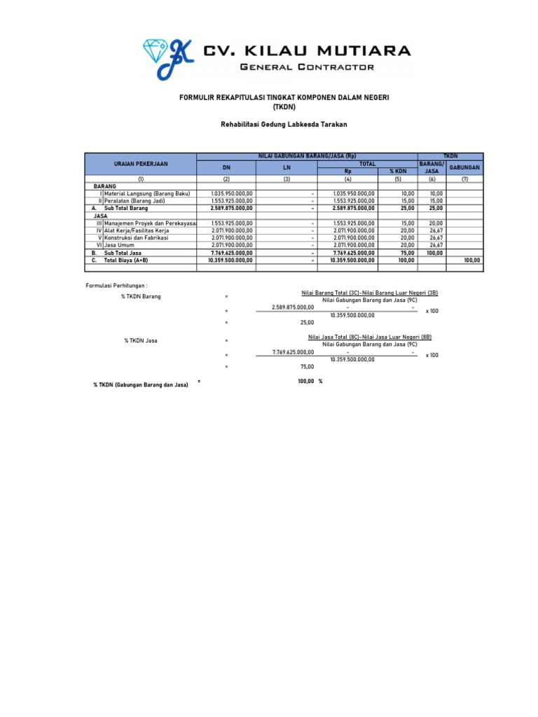 Rekapitulasi TKDN | PDF