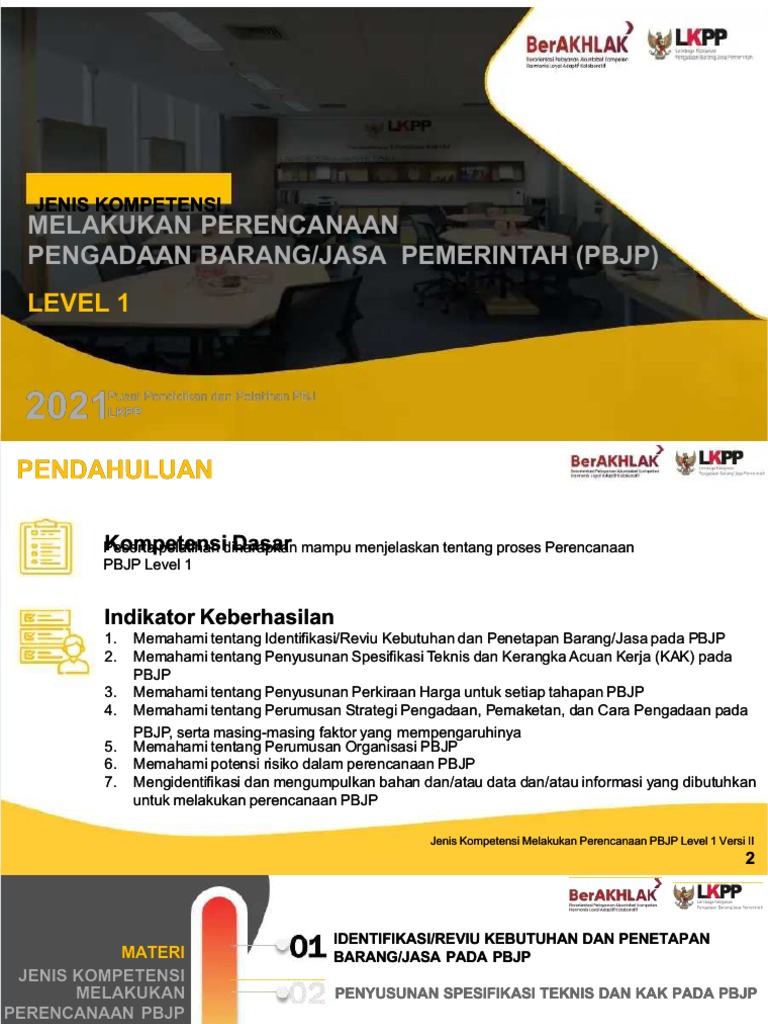 PDF Slide Modul 3 JK Melakukan Perencanaan PBJP Level 1 - Compress | PDF