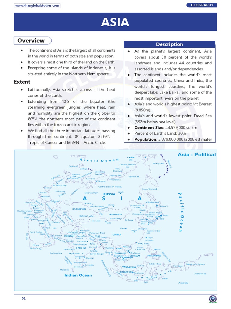 World Geography Asia Notes | PDF | Rain | Asia