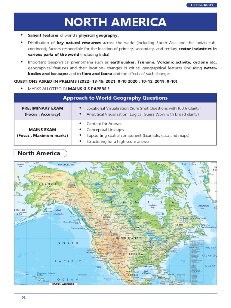 3. World Geography North America_Notes | PDF | Provinces And ...
