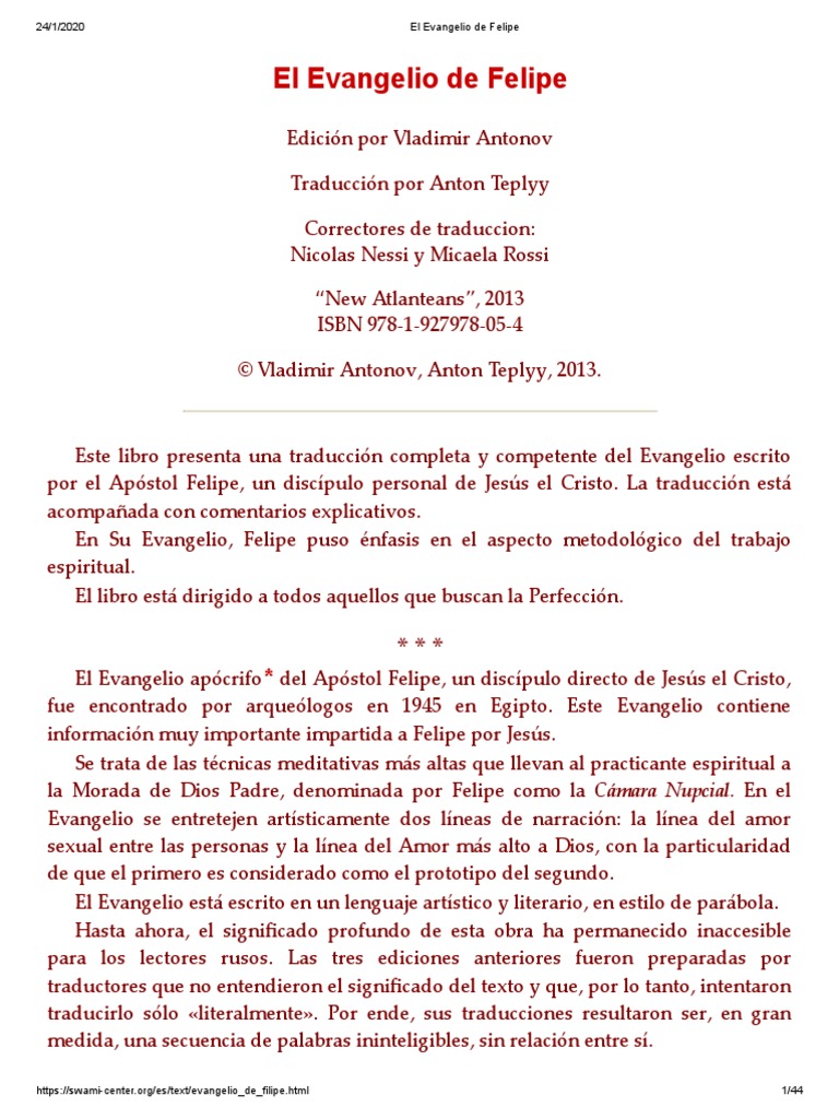 El Evangelio de Felipe | PDF | Jesús | espíritu Santo