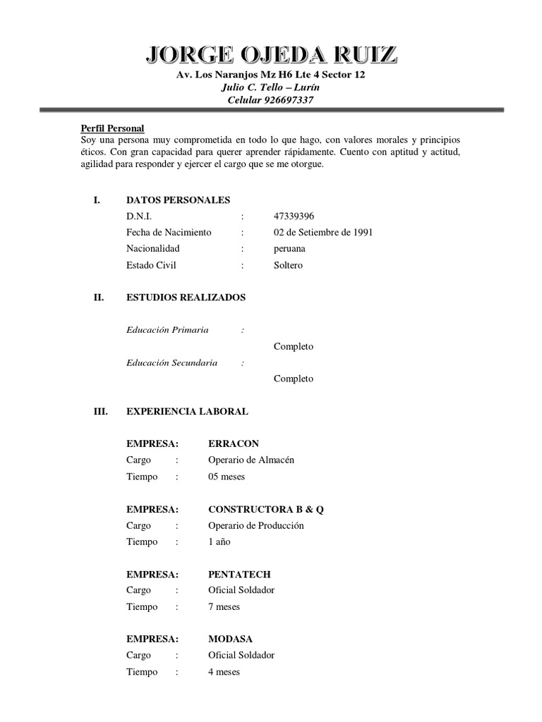 CV - Jorge Ojeda | PDF