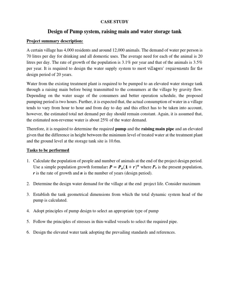 Design of water supply project-case study_1 | PDF