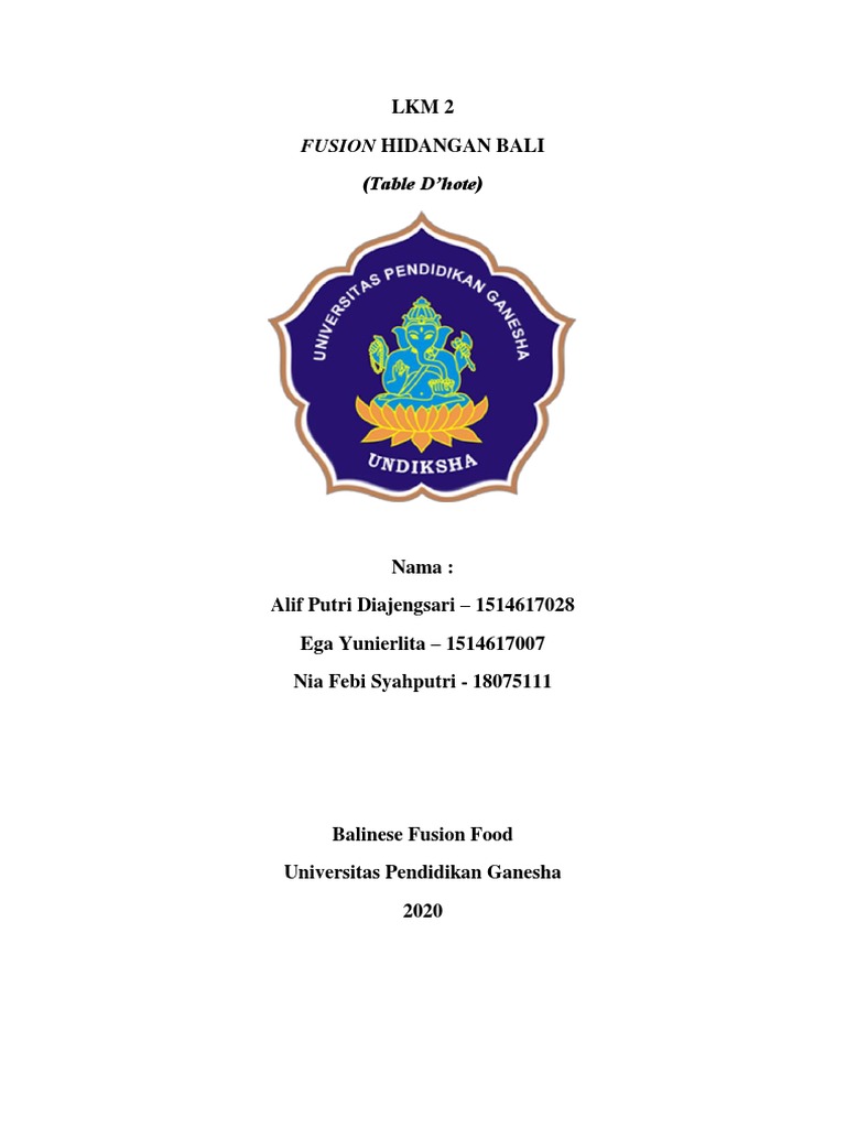 LKM 2 - Fushion Bali - Kelompok 1 | PDF