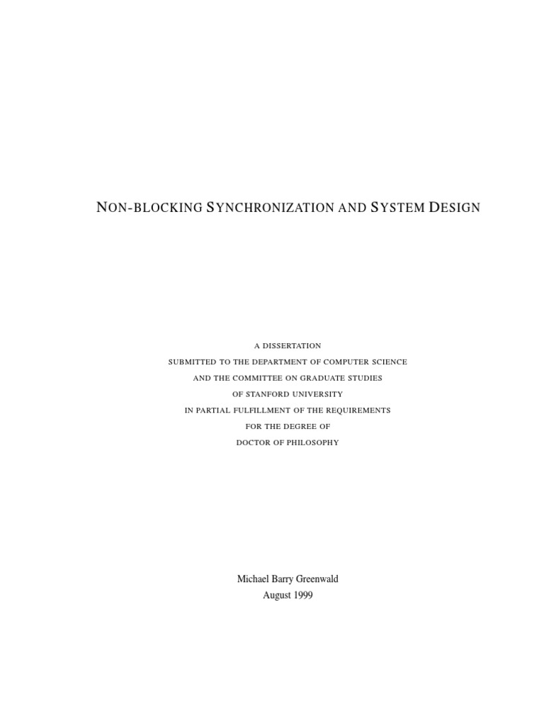 Non-Blocking Synchronization and System Design - CS-TR-99-1624 | PDF | Information Technology ...