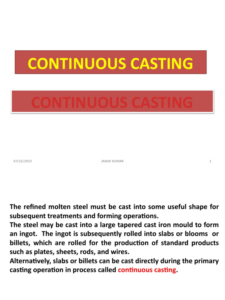 Continuous Casting | PDF | Casting (Metalworking) | Business Process