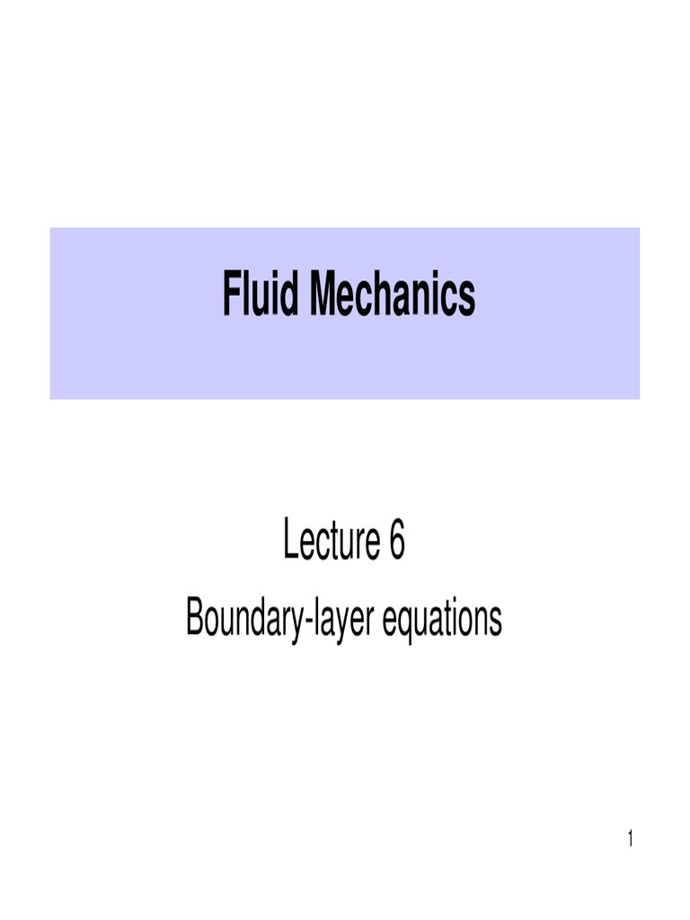 Fluid Mechanics BEL L2 | PDF | Boundary Layer | Physical Quantities