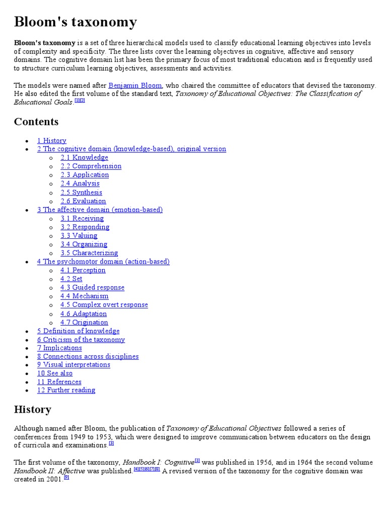 Blooms Taxonomy and Learning Thories | PDF | Constructivism (Philosophy Of Education ...