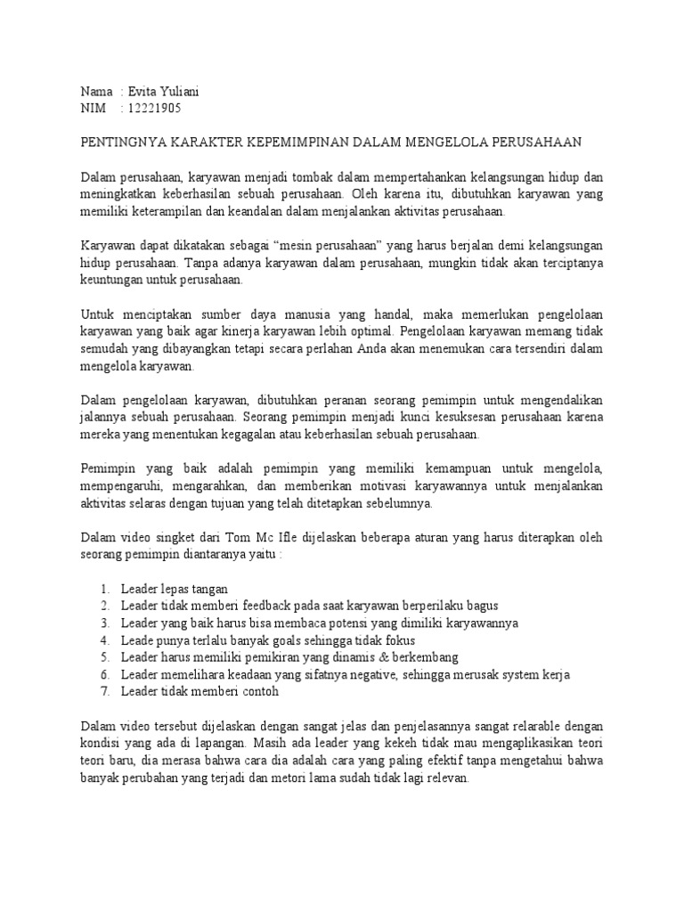 Review Video Tom MC Ifle - Pengantar Bisnis | PDF | Pengembangan Diri
