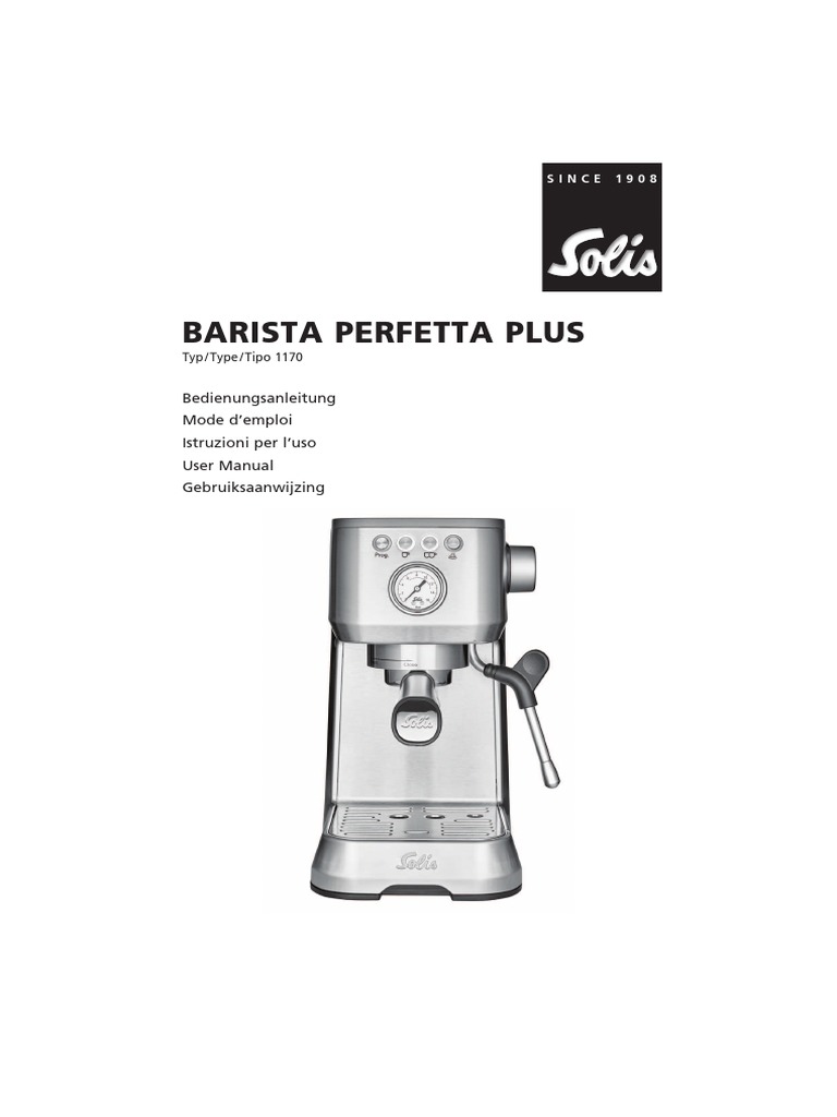 SOLIS Barista Perfetta Plus Instruction Booklet | PDF