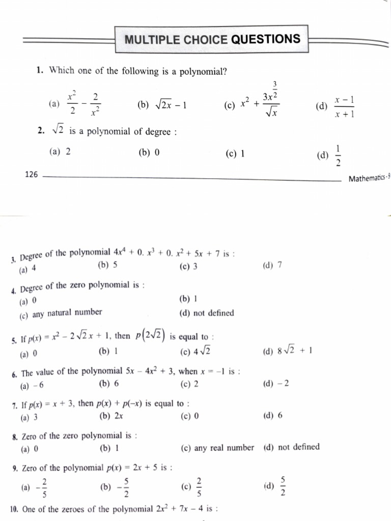 CL 9 Polynomial | PDF | Factorization | Polynomial