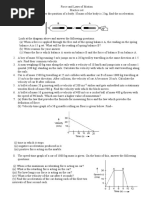 ICSE 9th Physics Laws of Motion Numericals | PDF