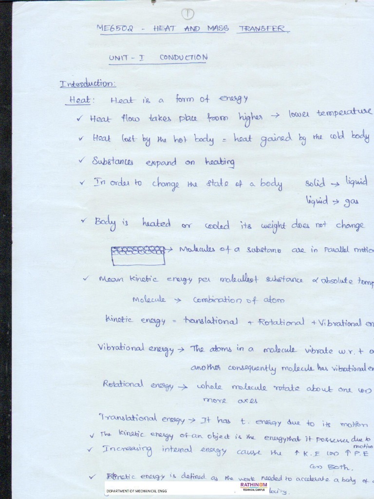 Unit i Conduction Lecture Notes | PDF