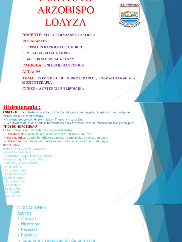 Instituto Arzobispo Loayza Exposicion | PDF | Agua | Especialidades Medicas