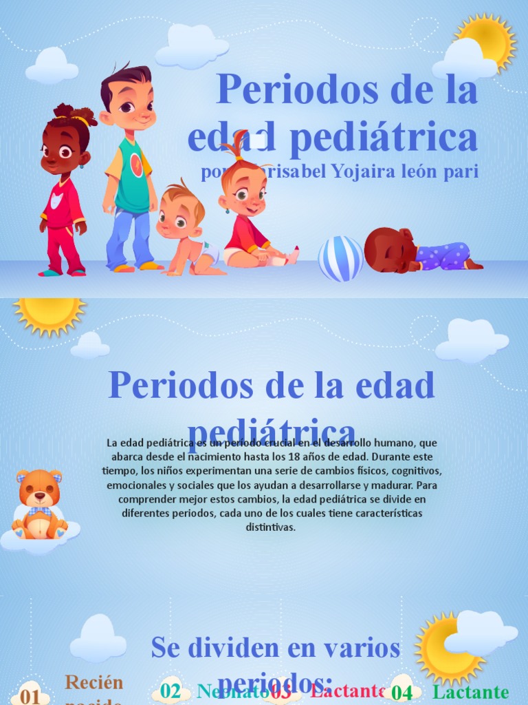 Etapas de la Edad Pediátrica | PDF | Pediatría | Desarrollo humano