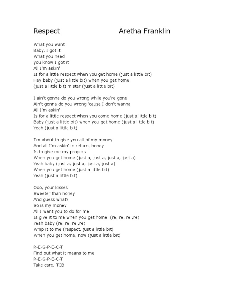 Respect Aretha Franklin | PDF