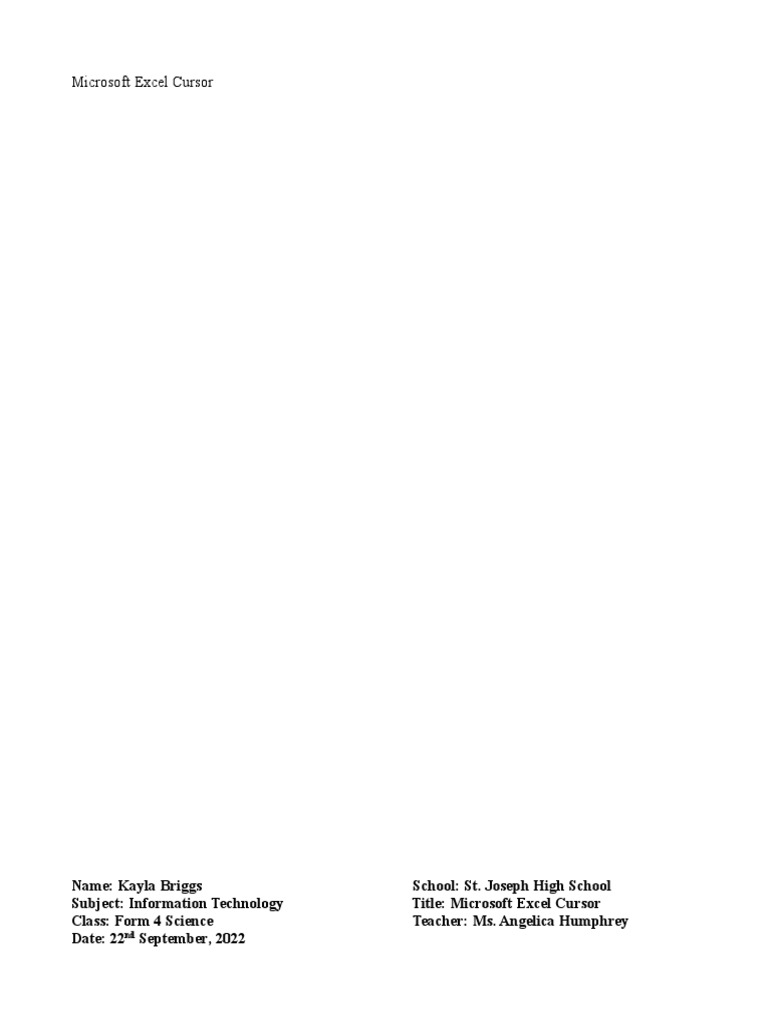 Microsoft Excel Cursor | Download Free PDF | Cursor (User Interface ... Microsoft Excel Cursor | Download Free PDF | Cursor (User Interface ...