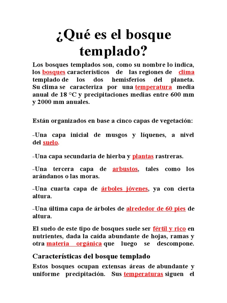Qué Es El Bosque Templado | PDF | Clima templado | Los bosques