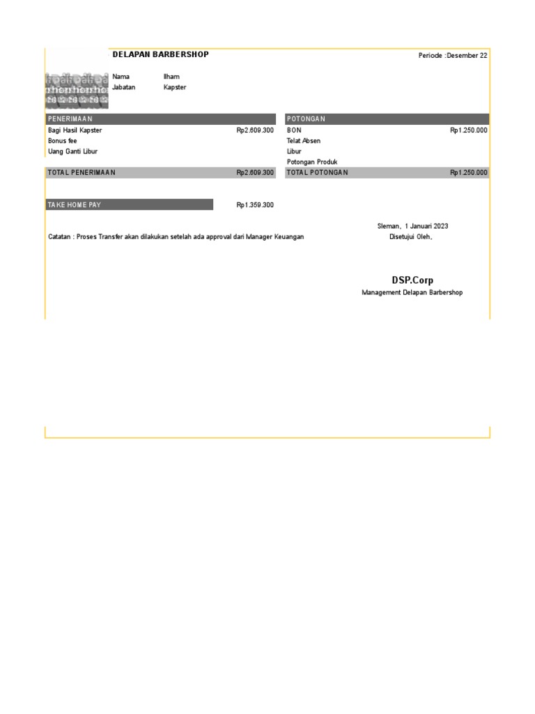 SLIP GAJI - Gaji Ilham | PDF