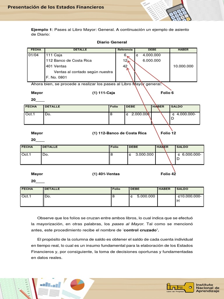 Ejemplo de Asiento de Diario y Pase Al Libro Mayor General D.16 | PDF ...