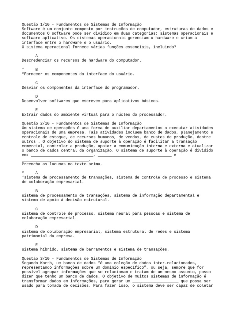 UNINTER - Fundamentos de Sistemas de Informação - APOL 01 RESPONDIDA ...