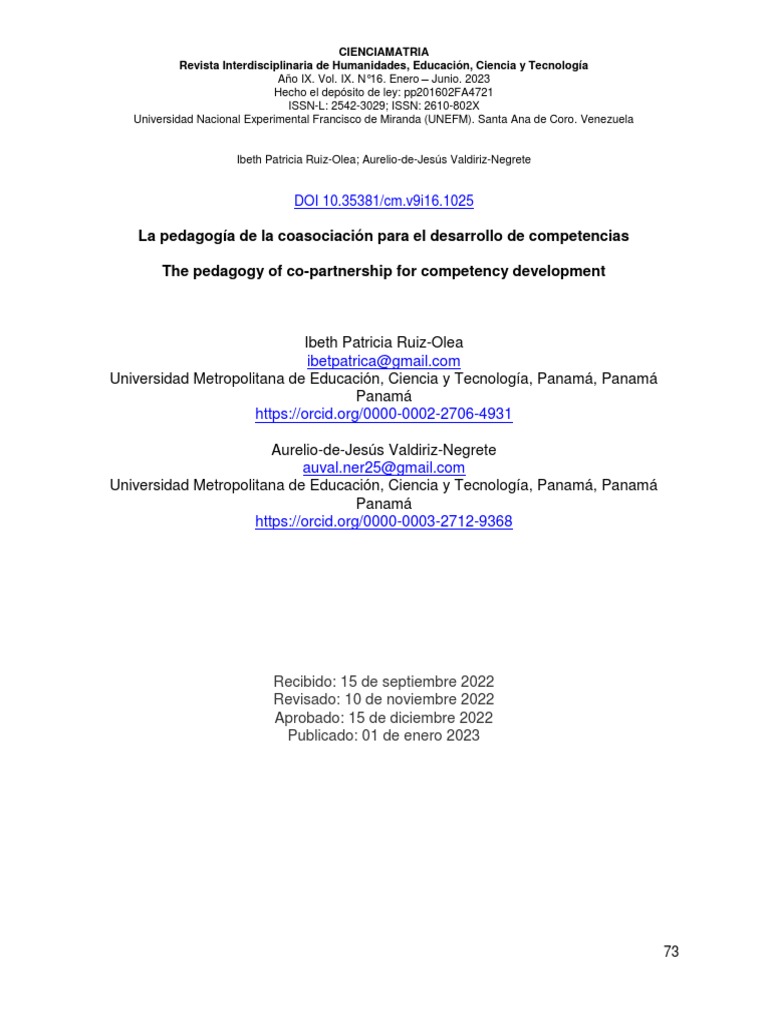 La Pedagogía de La Coasociación para El Desarrollo de Competencias | PDF | Aprendizaje | Maestros