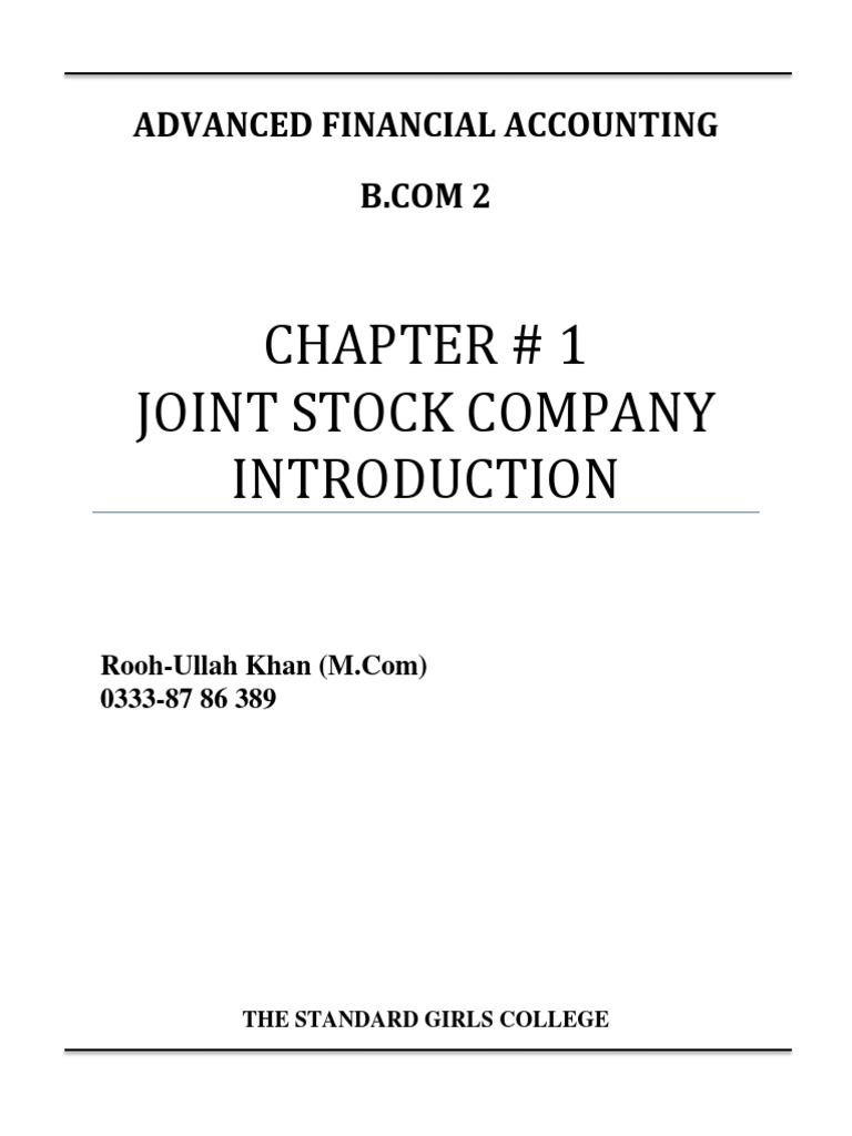 Chapter # 1 Issuance of Shares | PDF | Discounting | Balance Sheet