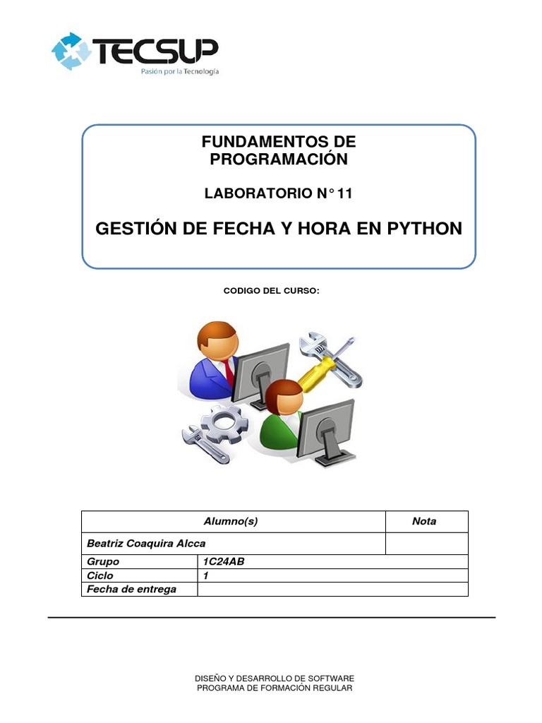 Lab 11 - Gestión de Fecha y Hora en Python | PDF | Python (lenguaje de programación) | Información
