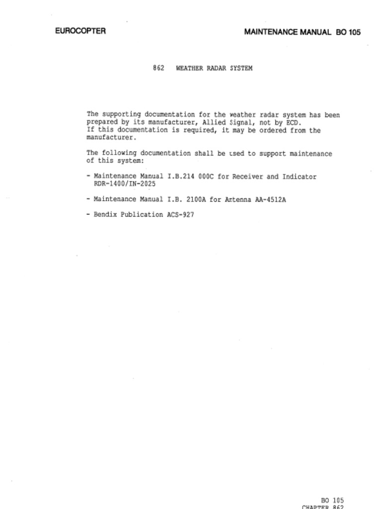 Eurocopter Maintenance B0: Manual 105 | PDF | Computers | Technology & Engineering