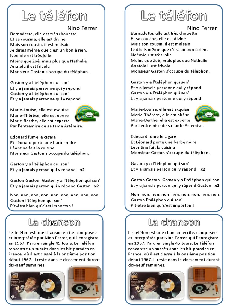 Le Telefon Paroles SUPER | PDF | Musique enregistrée