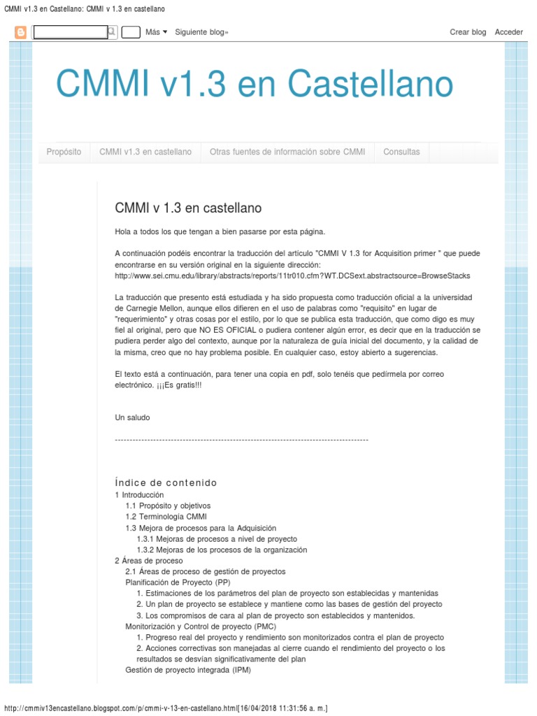 CMMI v1.3 en Castellano - CMMI V 1.3 en Castellano | PDF | Software | Planificación