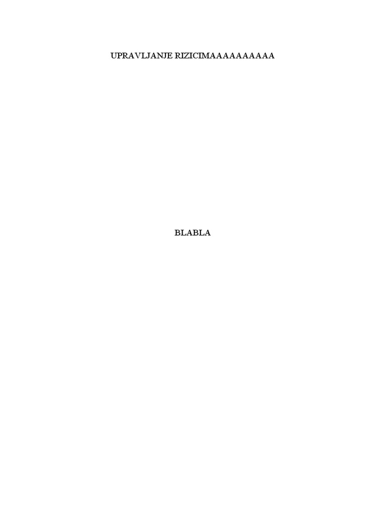 Upravljanje Rizicima | PDF