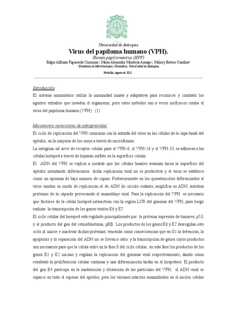 Virus Del Papiloma Humano (VPH) .: Introducción | PDF | T Helper Cell ...