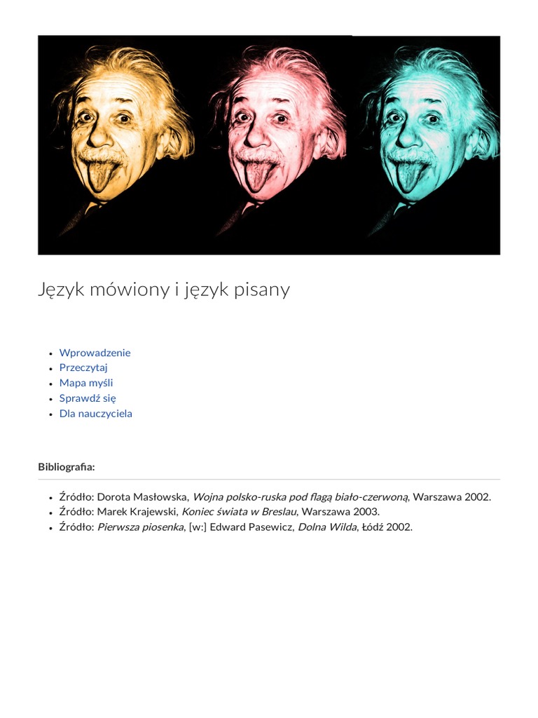 Jezyk Mowiony I Jezyk Pisany | PDF