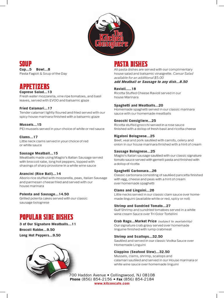 KC Cafe Menu 08-09-2021 | PDF | Tomato Sauce | Pasta