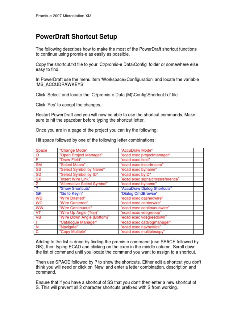 Power Draft Shortcut Setup | PDF | System Software | Software