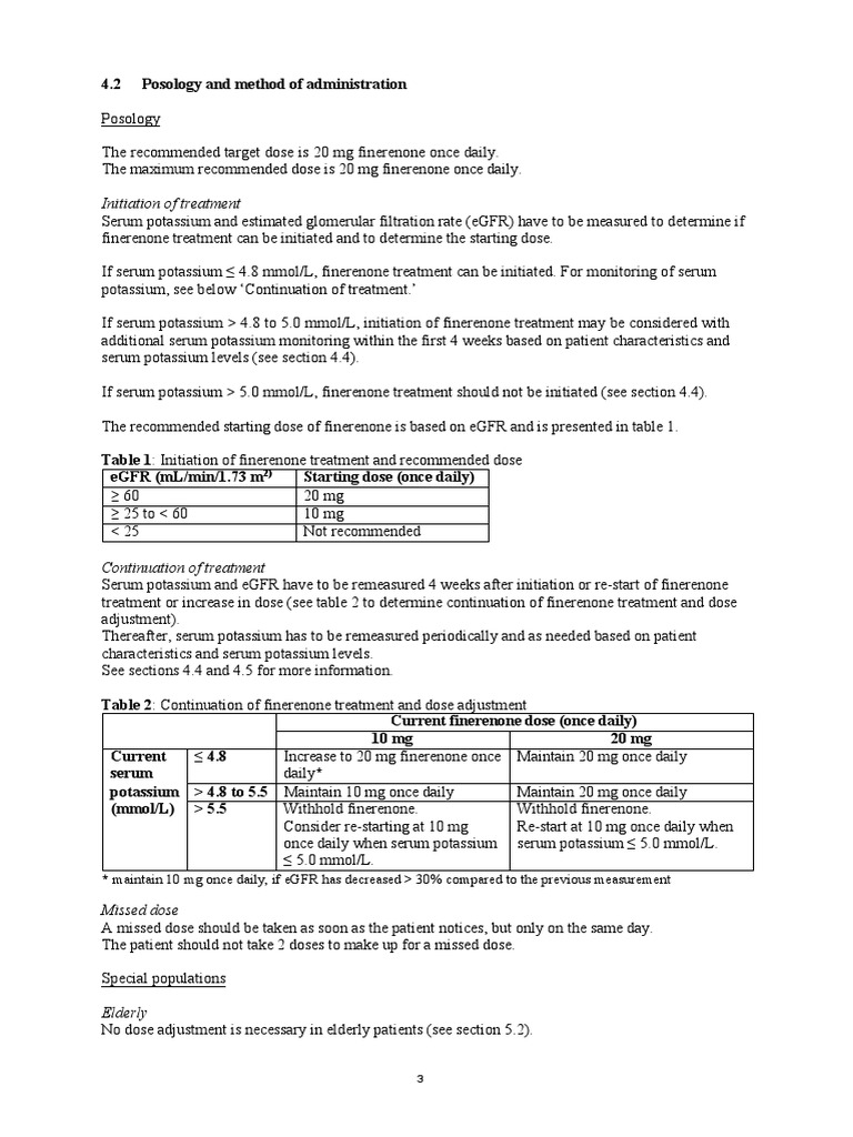 Dosing Guide Finerenone | Download Free PDF | Pharmacology | Medical ...