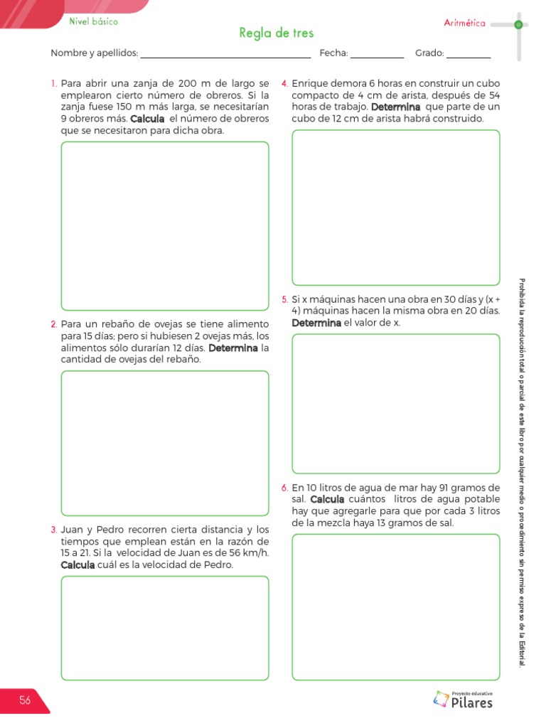 Problemas de Regla de Tres Básica | PDF
