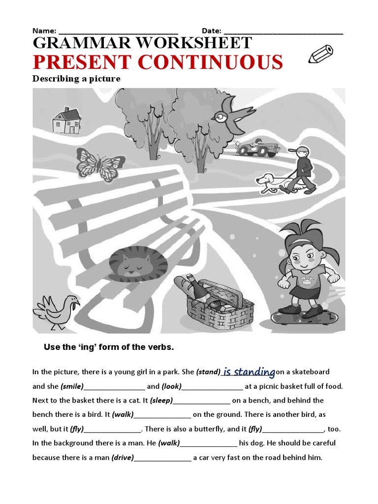 Present Continuous Grammar Worksheet | PDF | Teaching Methods & Materials