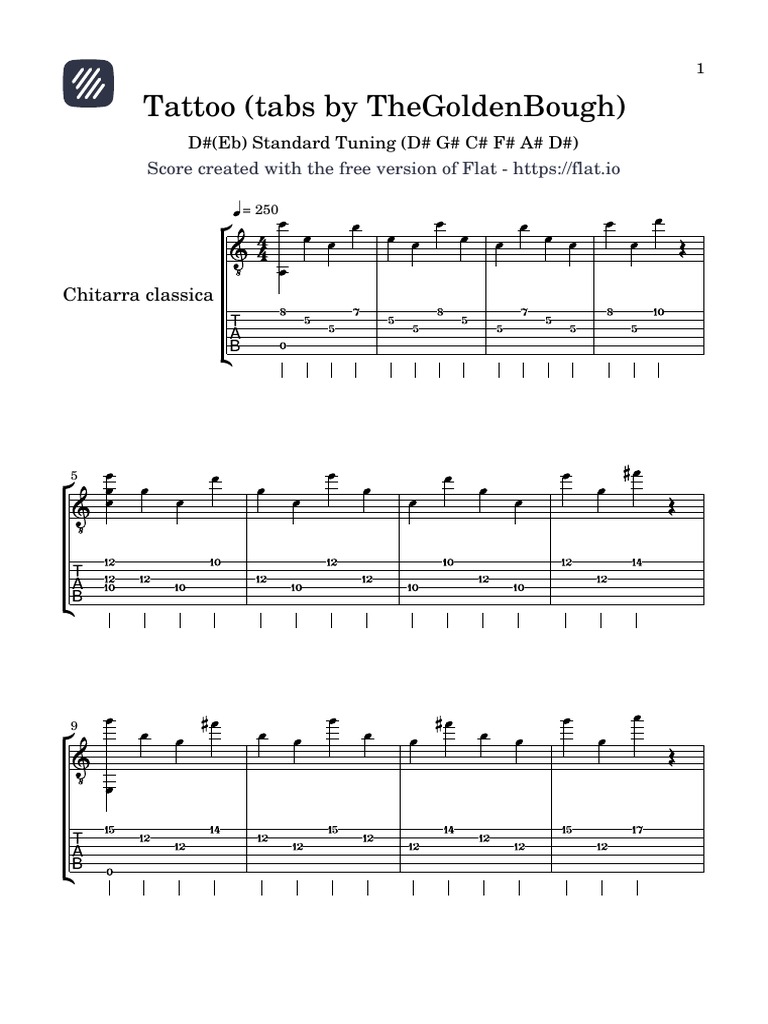 Tattoo (Tabs by TheGoldenBough) | PDF